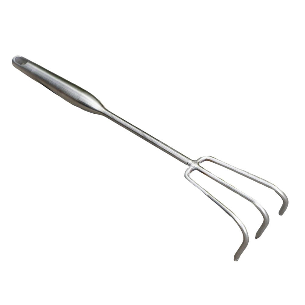Agiufgs Stainless Steel Garden Rake 3-Tine, Heavy Duty Cultivating and ...