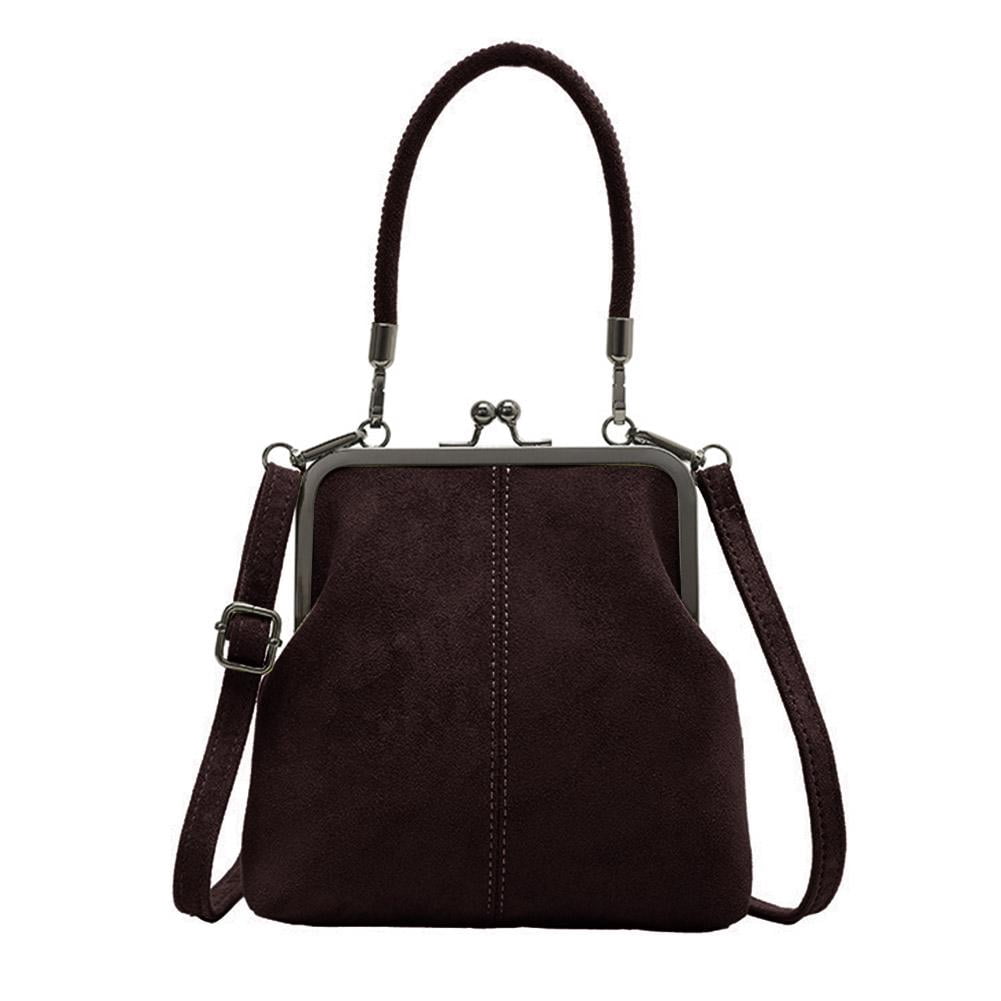 Agiufgs Women's Crossbody Bag Synthetic Leather, Vintage Kiss-Lock ...