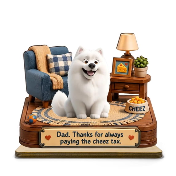 Agiufgs Wooden Dog Figurine 5.91 in Father's, Cartoon Dog with Sofa and ...