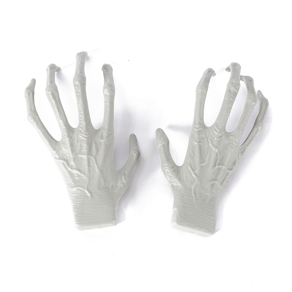 AgjDHH 1 Pair Halloween Skeleton Hands Plastic Hand Skull Claw Skeleton ...