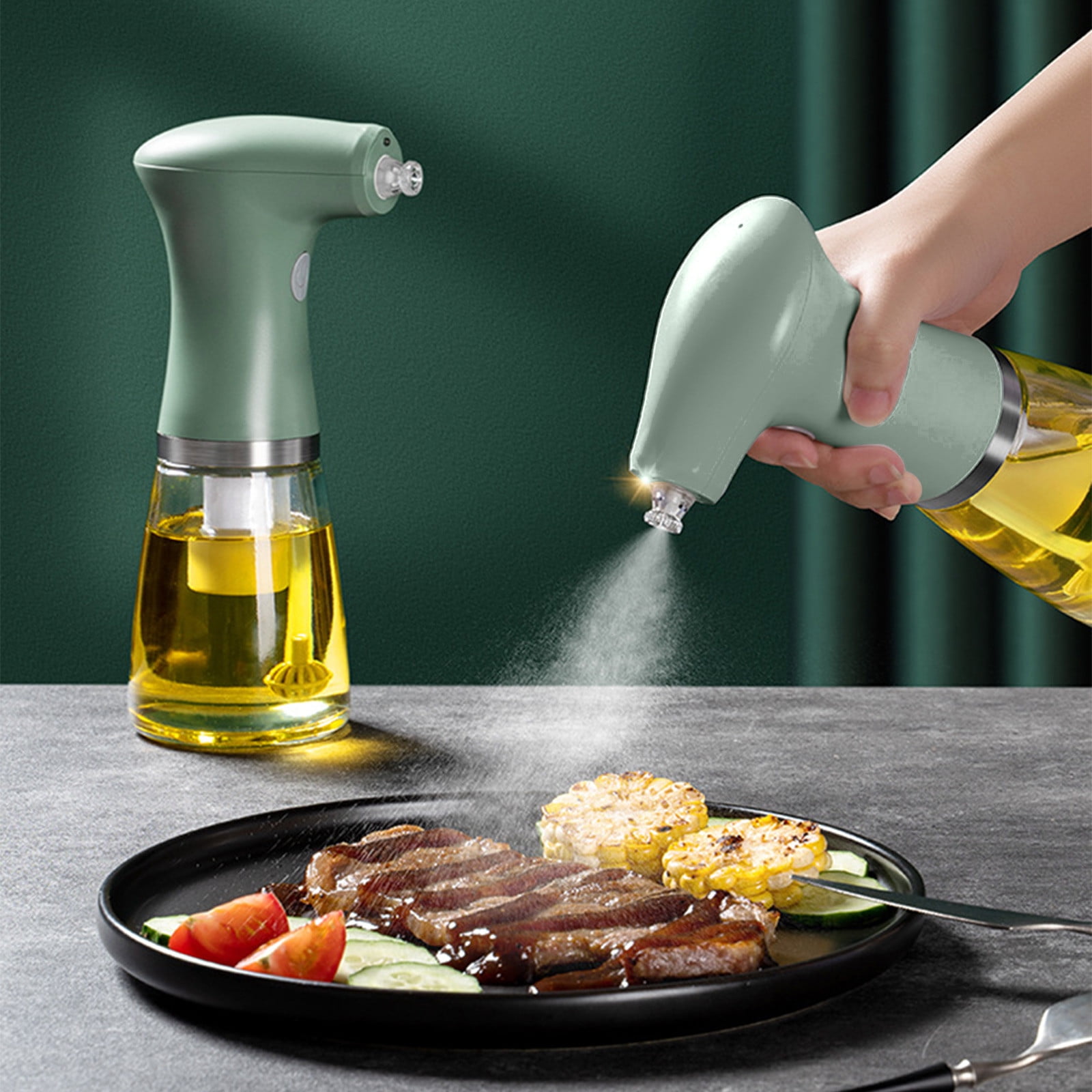 AgjDHH Oil Bottle Green Light-Blocking Dark Oil Oil Sprayer For Cooking ...