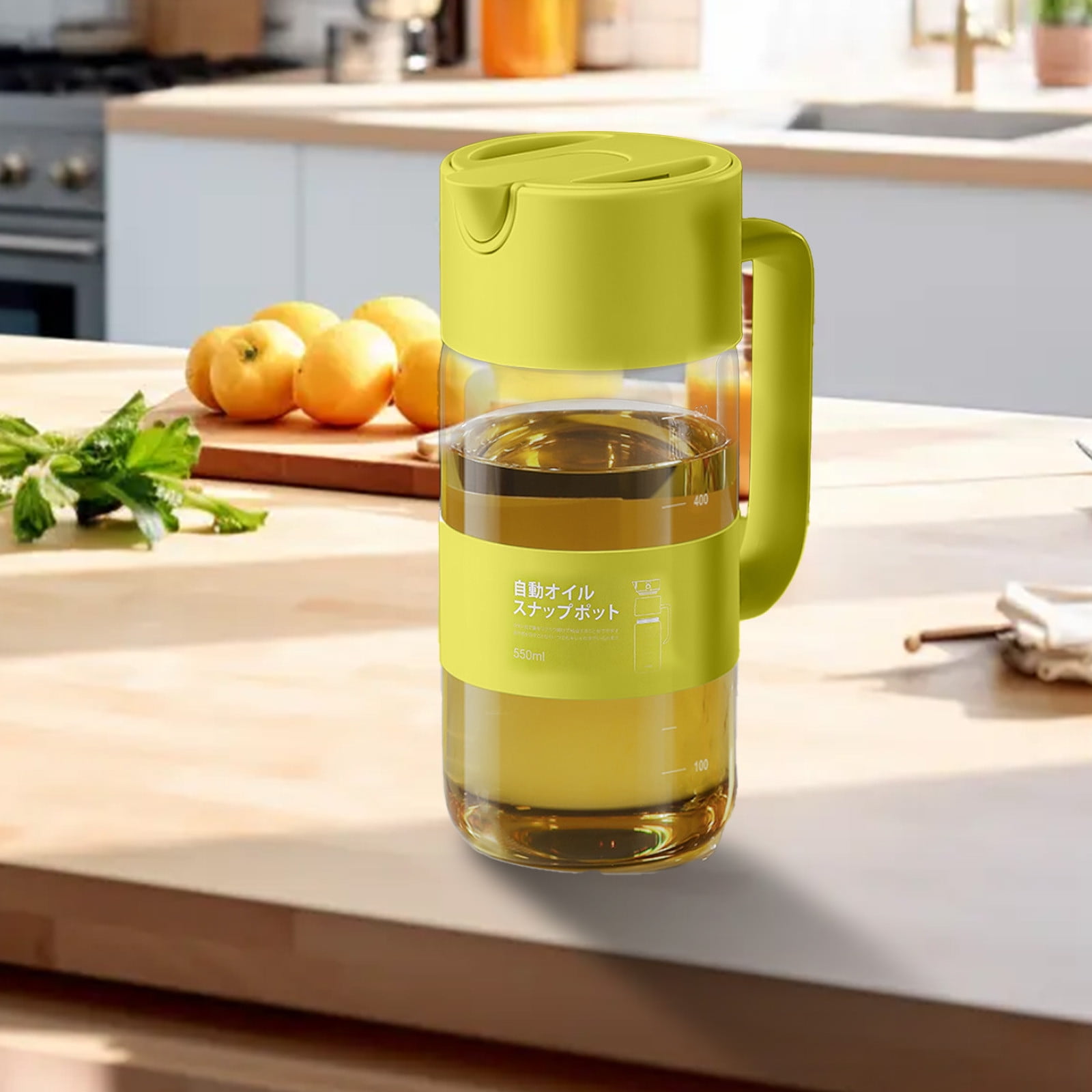 AgjDHH Oil Bottle Yellow Food-Grade Glass Oil Pot With Large Capacity ...