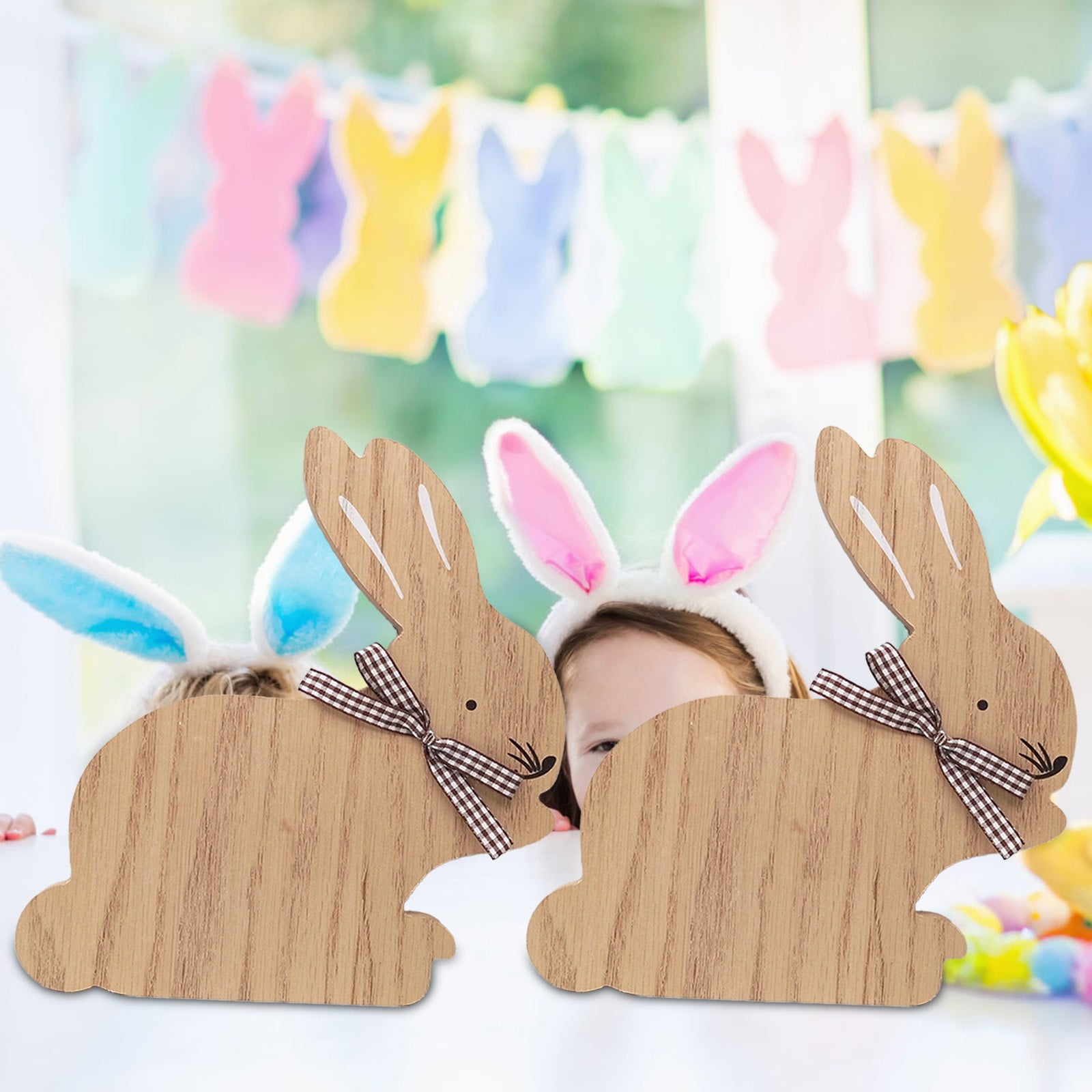 AgjDHH Under $10, Easter Bunny Khaki Preschool Crafts Wooden Bunny ...