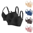 Agkizg 2 Pack T‑Shirt Bras for Women Push Up Solid Color Seamless ...