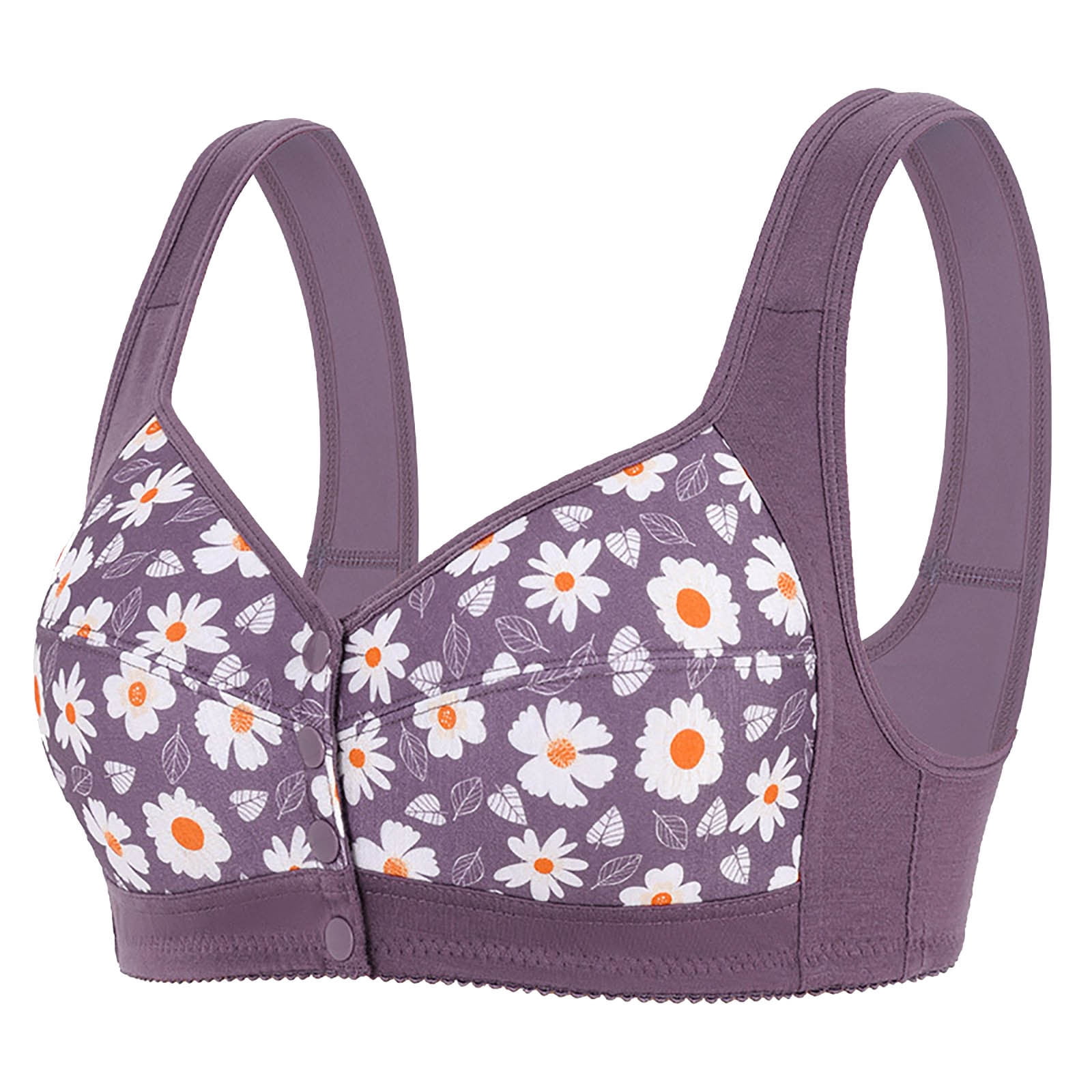 Agkizg Adjustable Thin Wireless Bra Front Closure Push Up Breathable ...