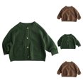 Agkizg Baby Boys Fall Solid Color Knit Cardigan, Long Sleeve Warm ...