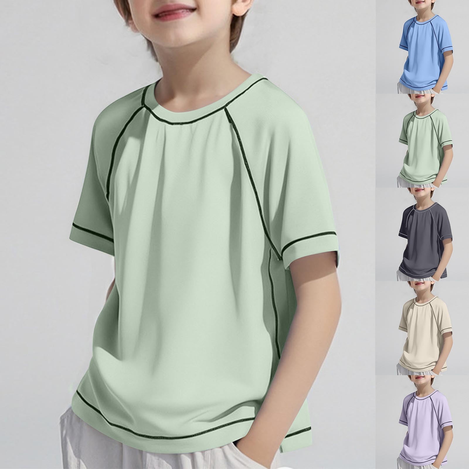 Agkizg Boy's Performance T-Shirt,Kids Athletic Shirts,Boys Cool ...