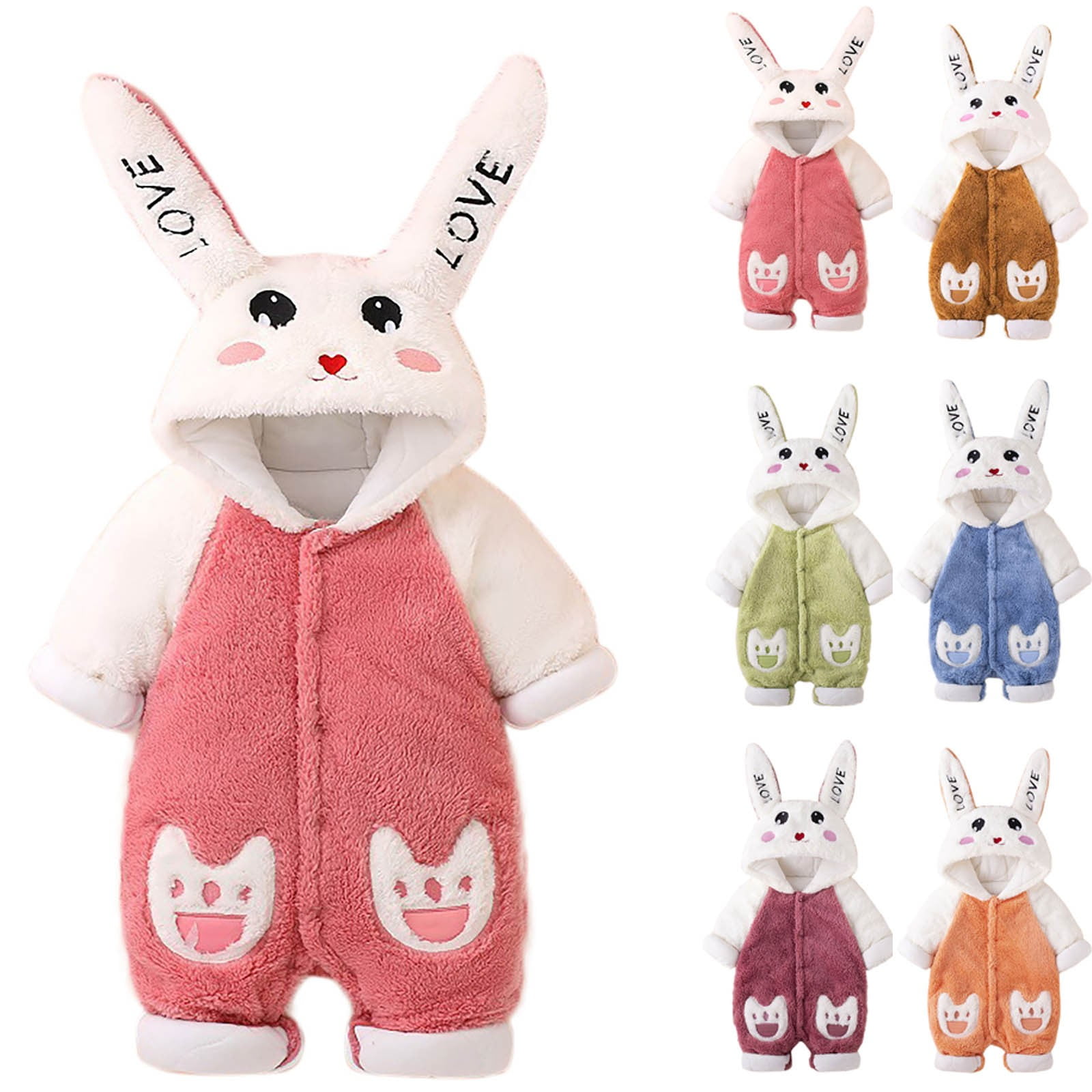 Agkizg Boys Girls Winter Fleece Romper Snowsuit,Plushs Long Sleeve ...