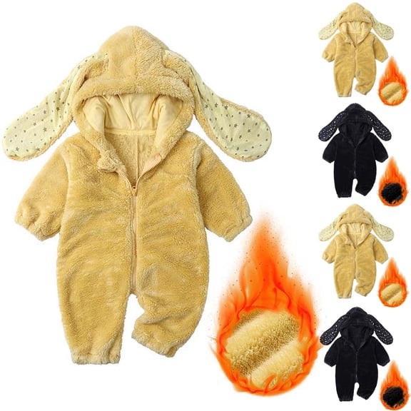 Agkizg Boys Girls Winter Fleece Romper Snowsuit,Plushs Long Sleeve ...