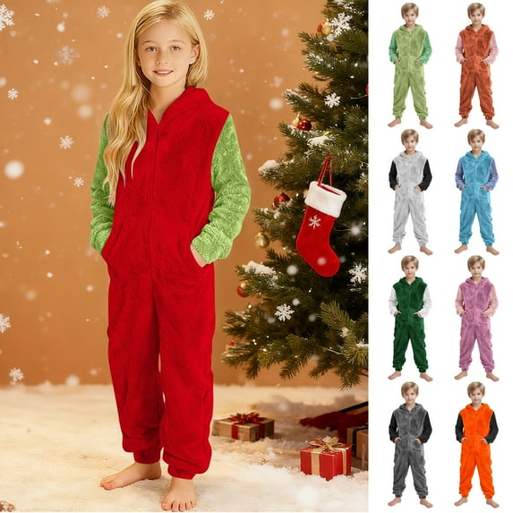 Agkizg Boys Girls Winter Fleece Romper Snowsuit,Plushs Long Sleeve ...