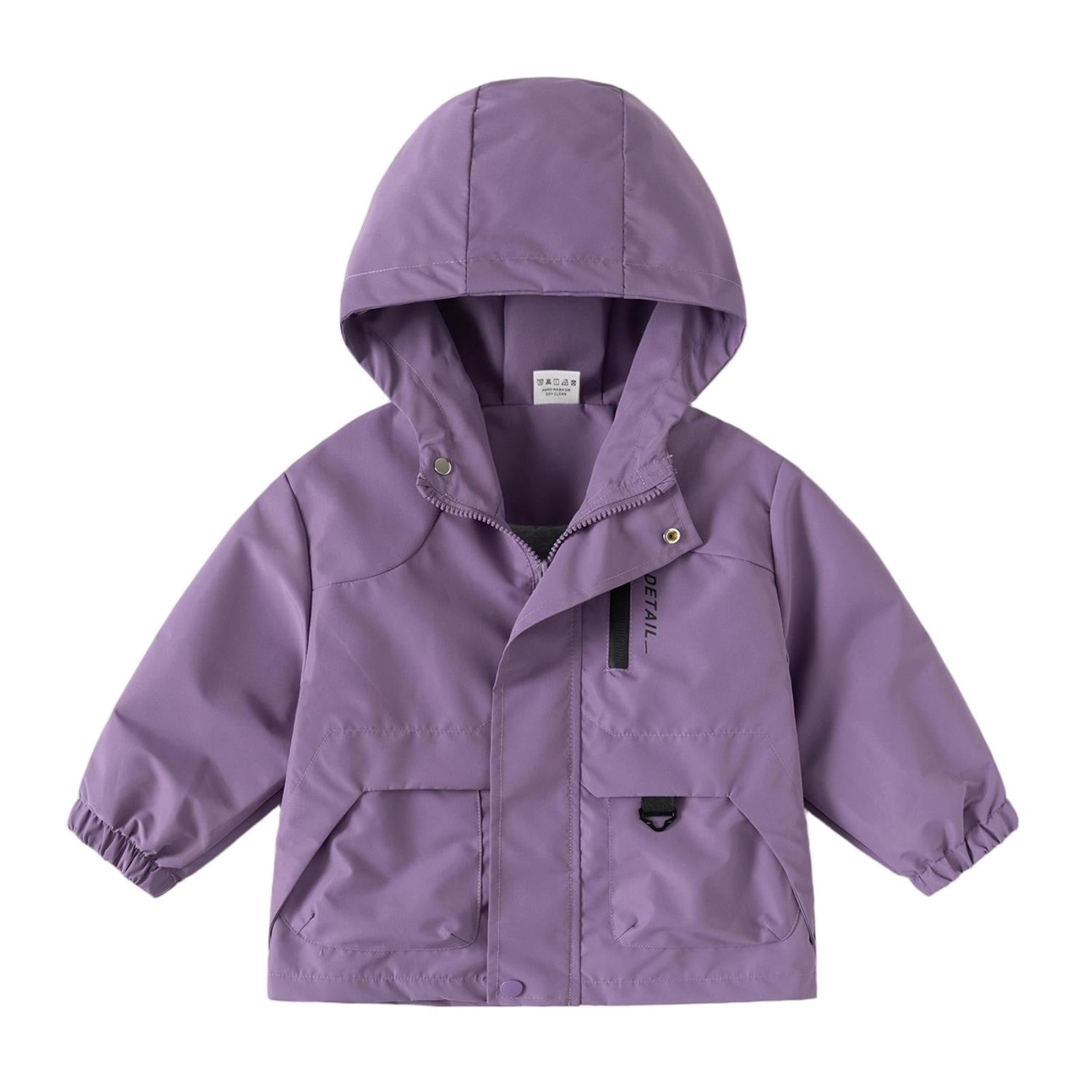 Agkizg Boys Waterproof Hooded Zip Up Jacket Lightweight Outdoor Casual ...