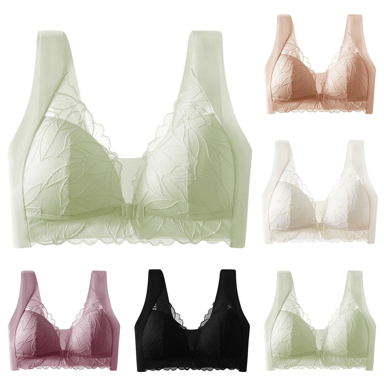 Agkizg Bralette Bras for Women Push Up Lace Comfortable Padded Wide ...