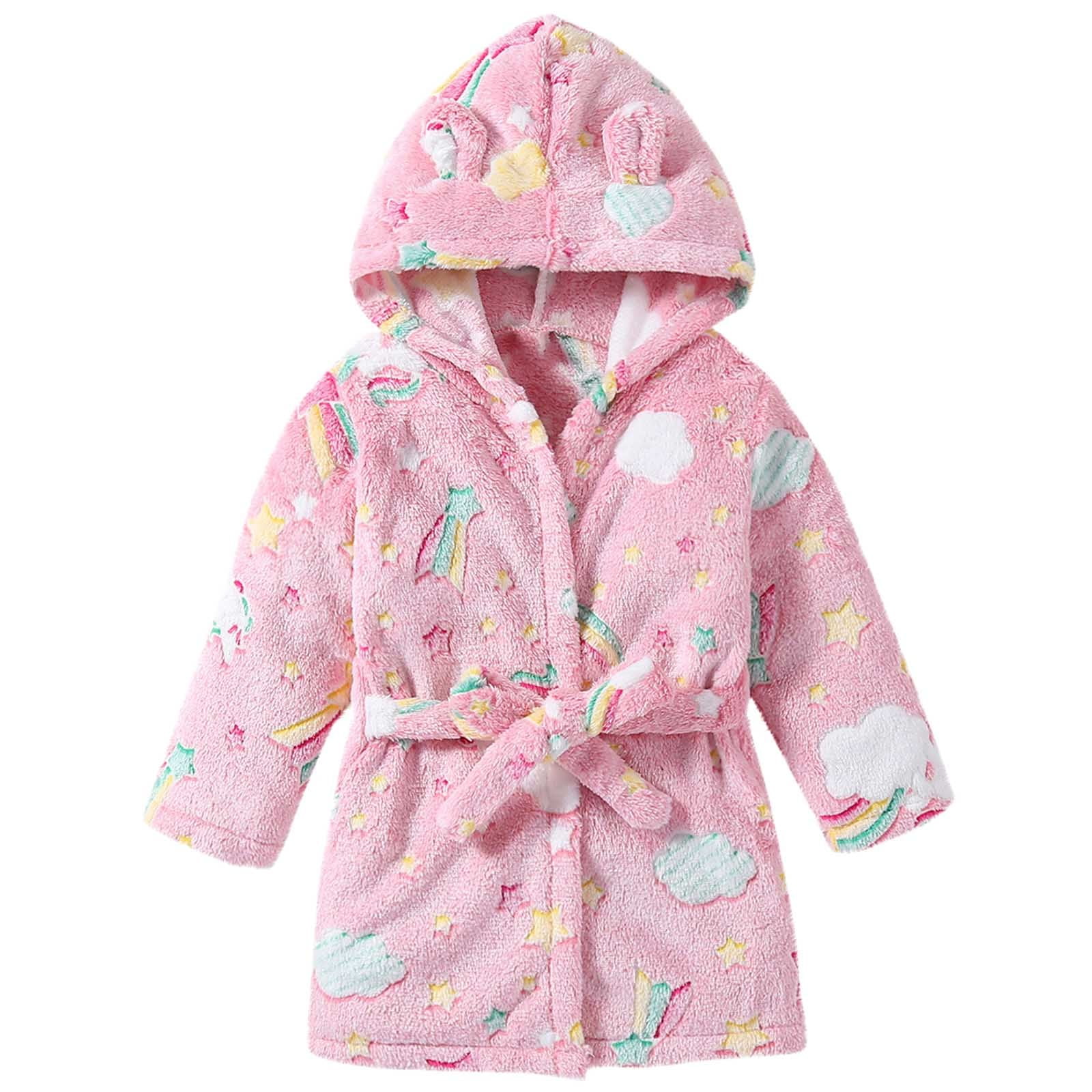 Agkizg Fall/Winter Toddler Boys Girls Fleece Lined Bathrobe,Long Robes ...