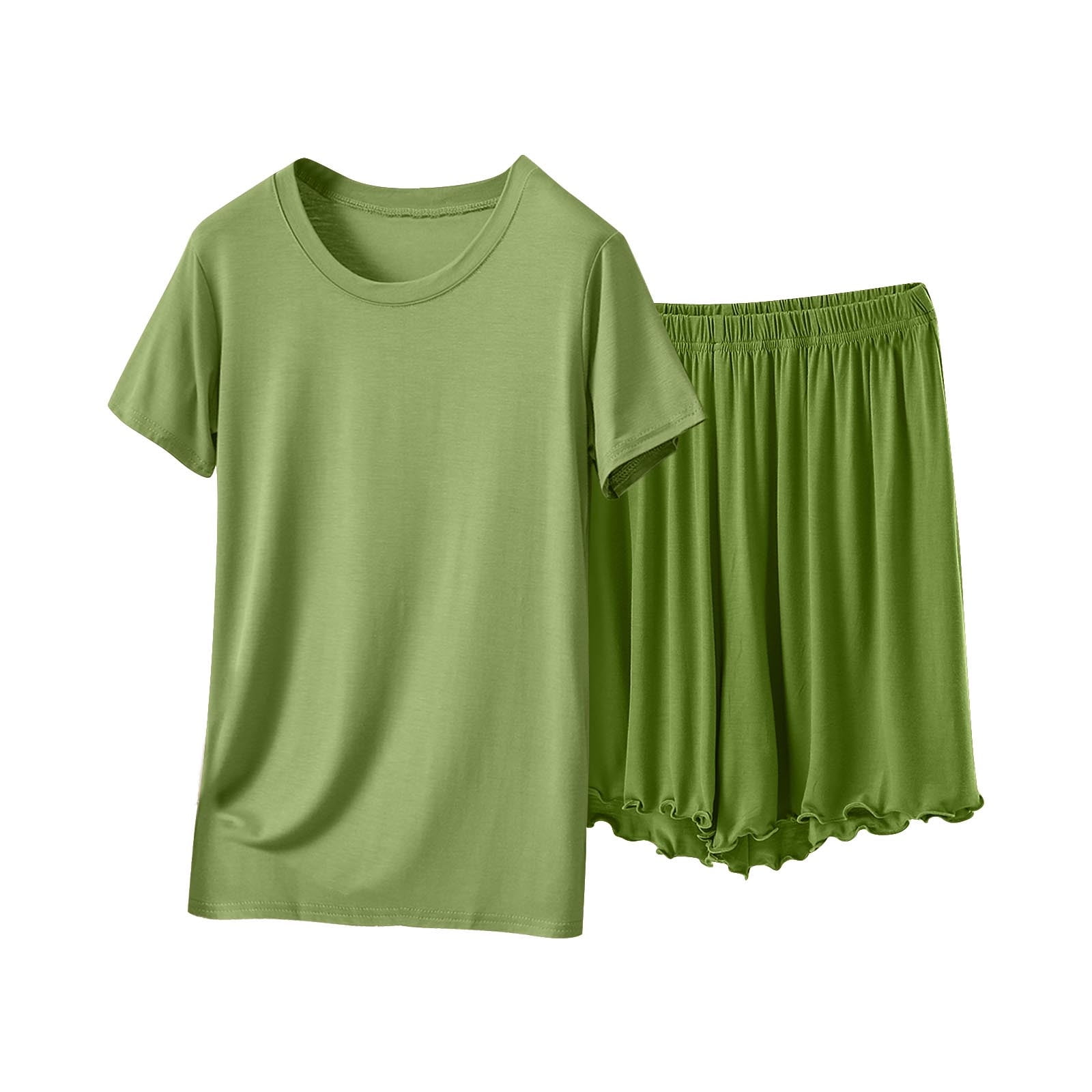 Agkizg Fall Women's Short Sleeve Pajama Sets,Cotton Pajamas for Women ...
