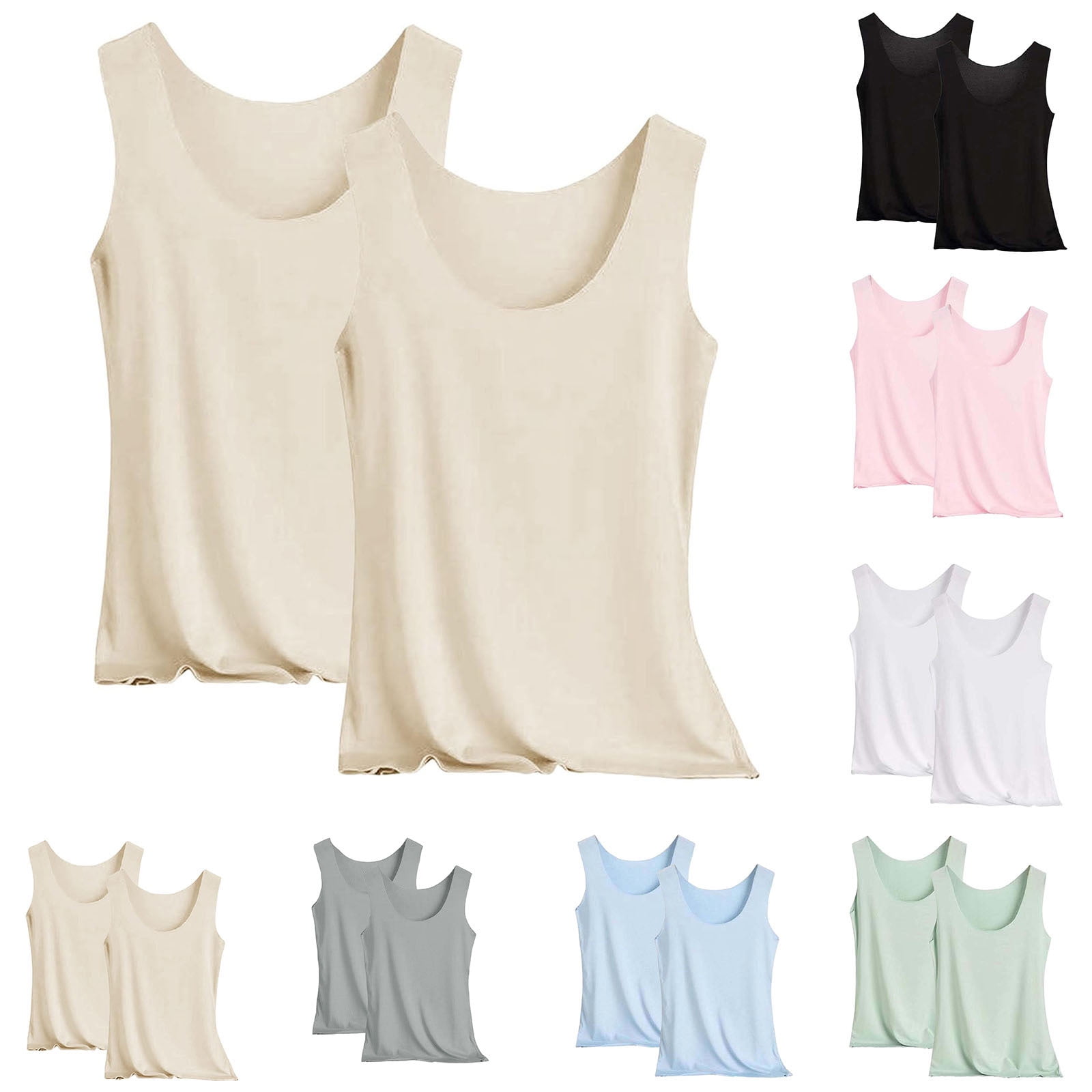 Agkizg Fall Women's Sleeveless Tank Pajama Tops,Women's Cotton ...