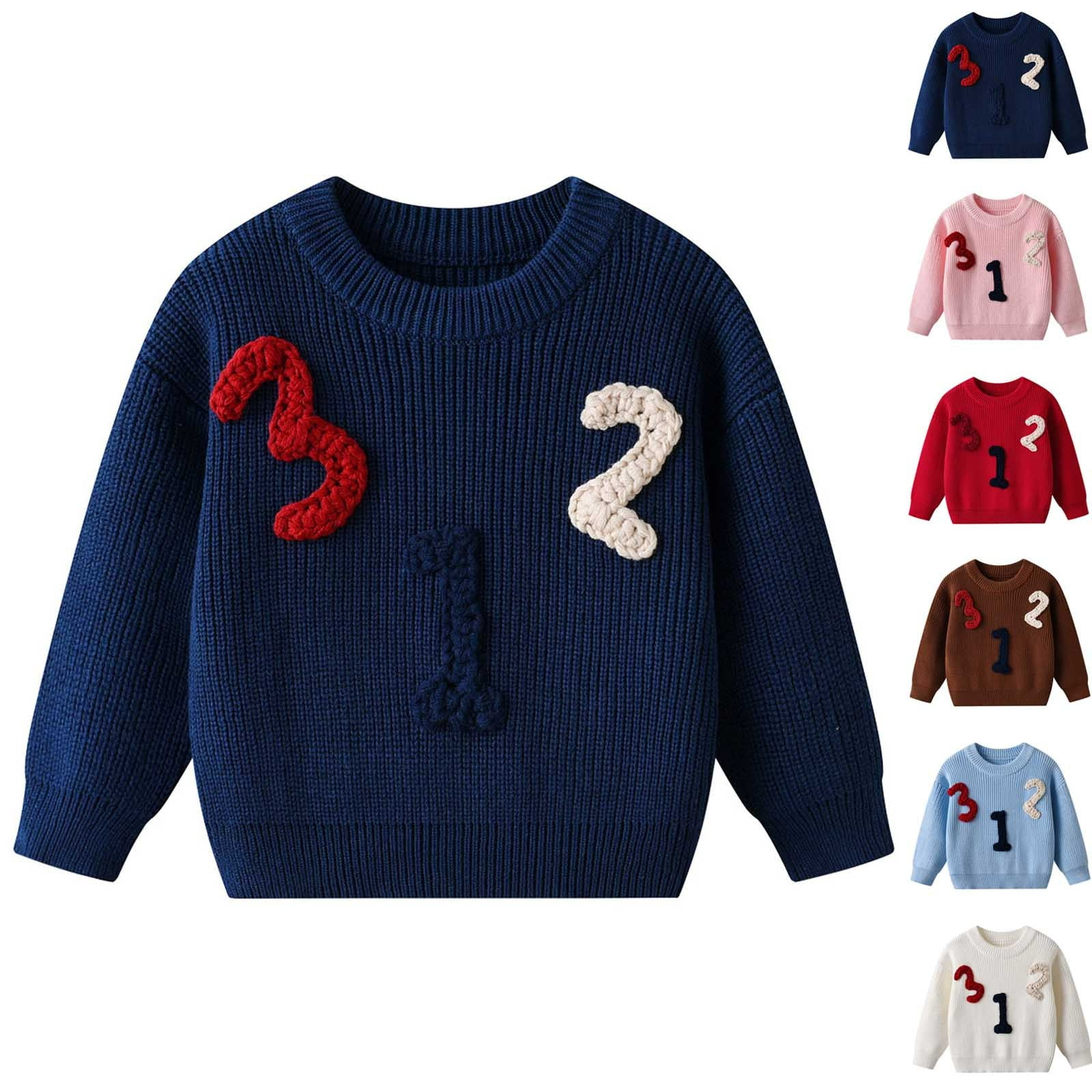 Agkizg Girls Fall Number Print Pullover Top, Long Sleeve Crewneck ...