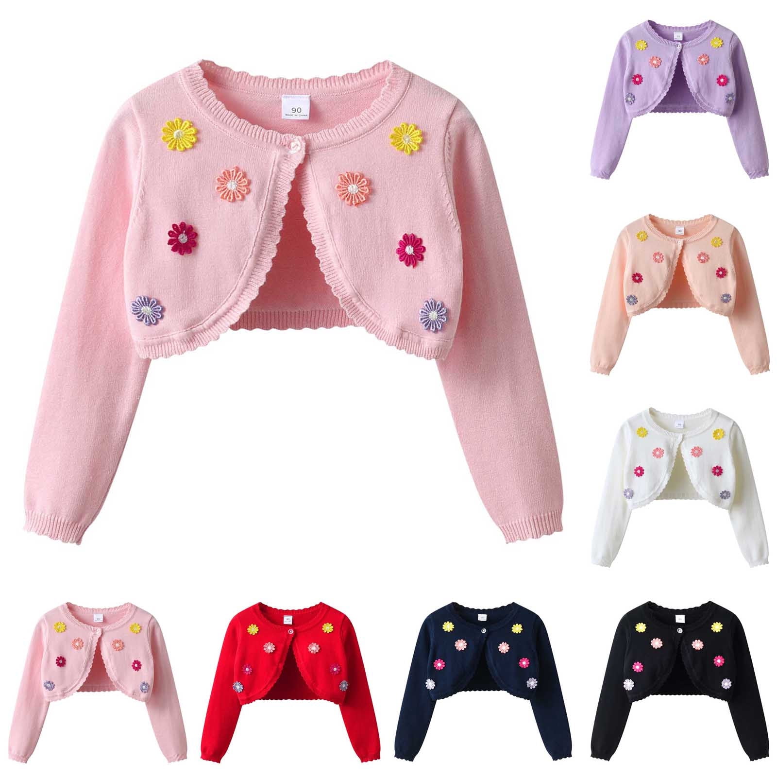 Agkizg Girls Fall Solid Color One Button Floral Cape Sweater, Long ...