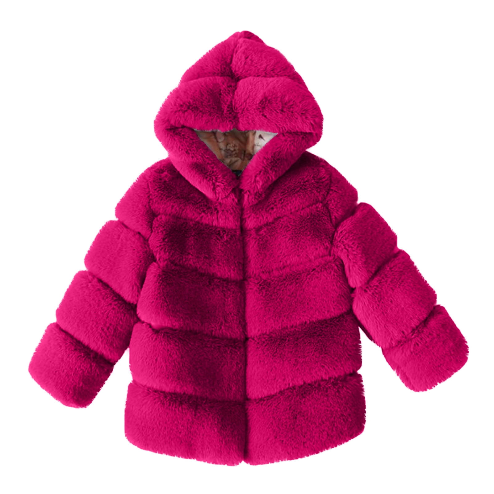 Agkizg Girls Faux Furs Coat,Warm Coats for Kids Fuzzy Fleece Jacket ...