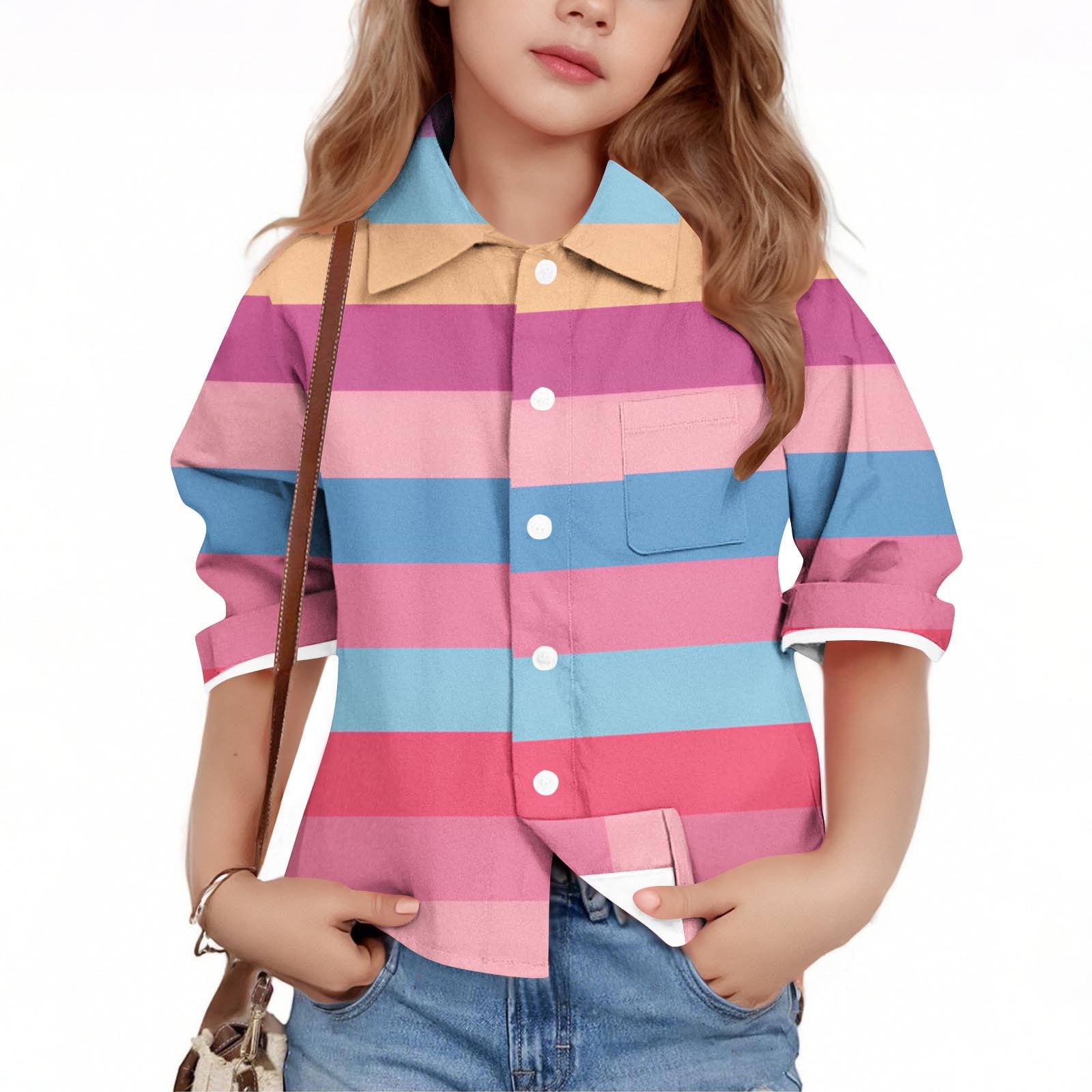 Agkizg Girls Striped Shirts,Toddler Girls Fall Clothing,Kids Long ...
