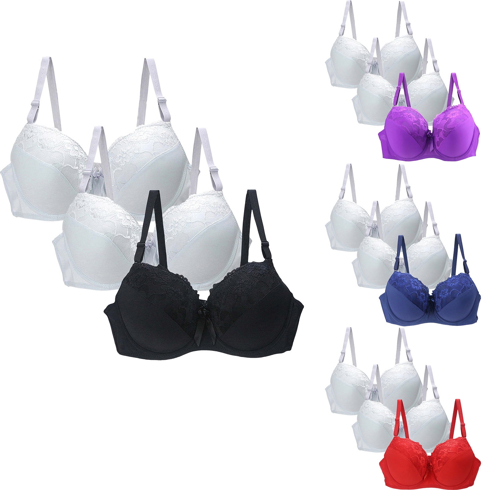 Agkizg Lace Seamless Push Up Bra Sports Style Breathable Soft Layering ...