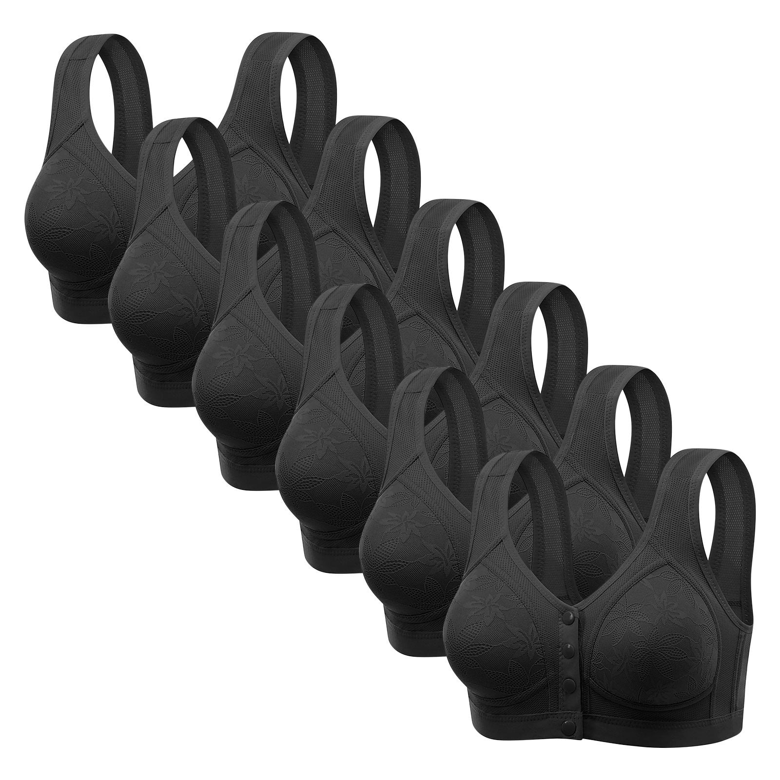 Agkizg Maternity Nursing Bra Front Closure Plus Size Wireless Soft ...