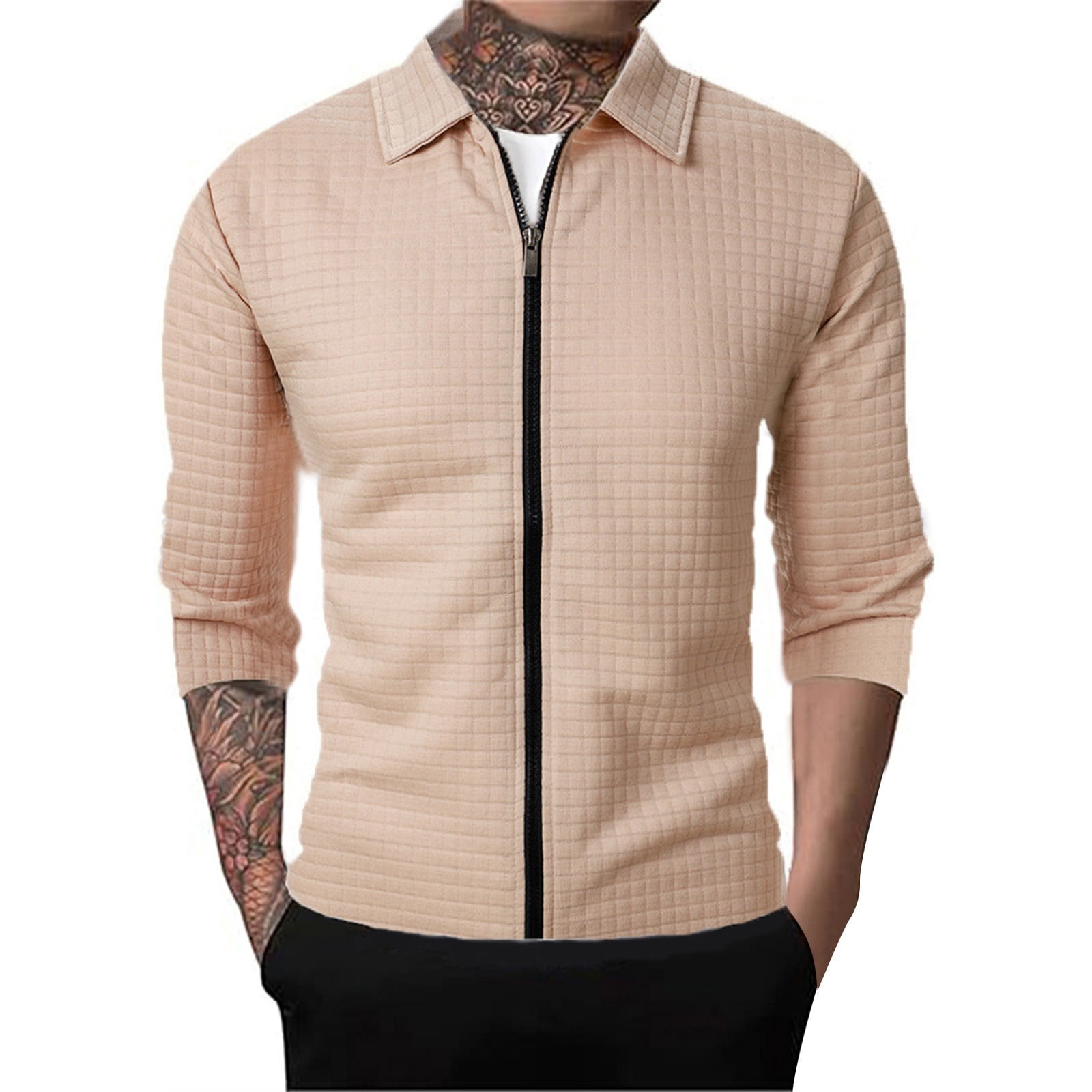 Agkizg Men Long Sleeve Shirts,Mens Casual Shirts,Men's Jacket Fall ...