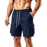 Agkizg Men's Shorts Casual 5 Inch Inseam Versatile Trendy Lazy Style ...