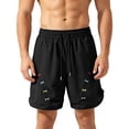 Agkizg Men's Shorts Casual Straight Leg 5 Inch Inseam Embroidered ...