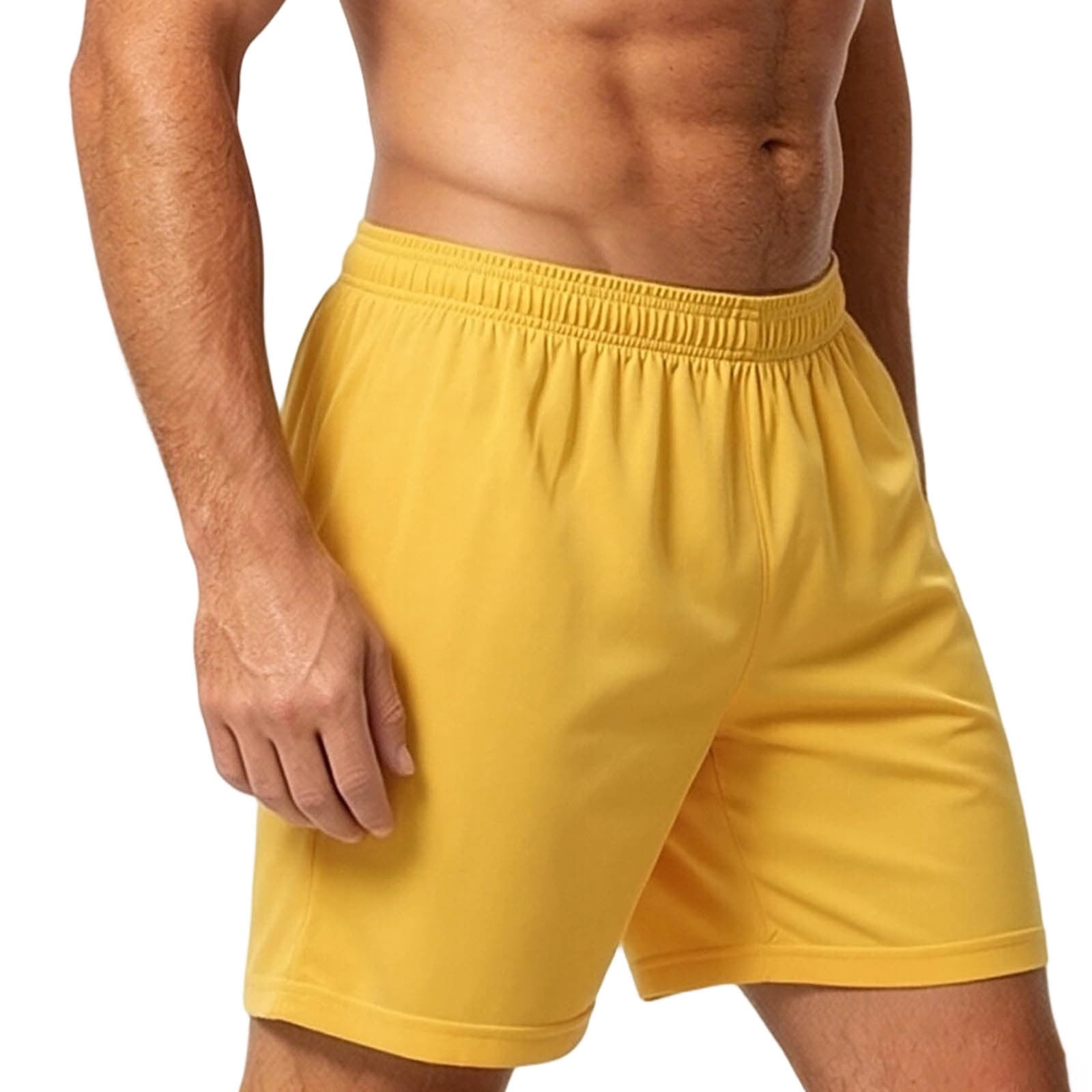 Agkizg Men's Shorts Solid Color Casual Basketball Running Fitness ...
