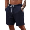 Agkizg Men's Shorts Solid Color Casual Beach Drawstring Closure Pockets ...