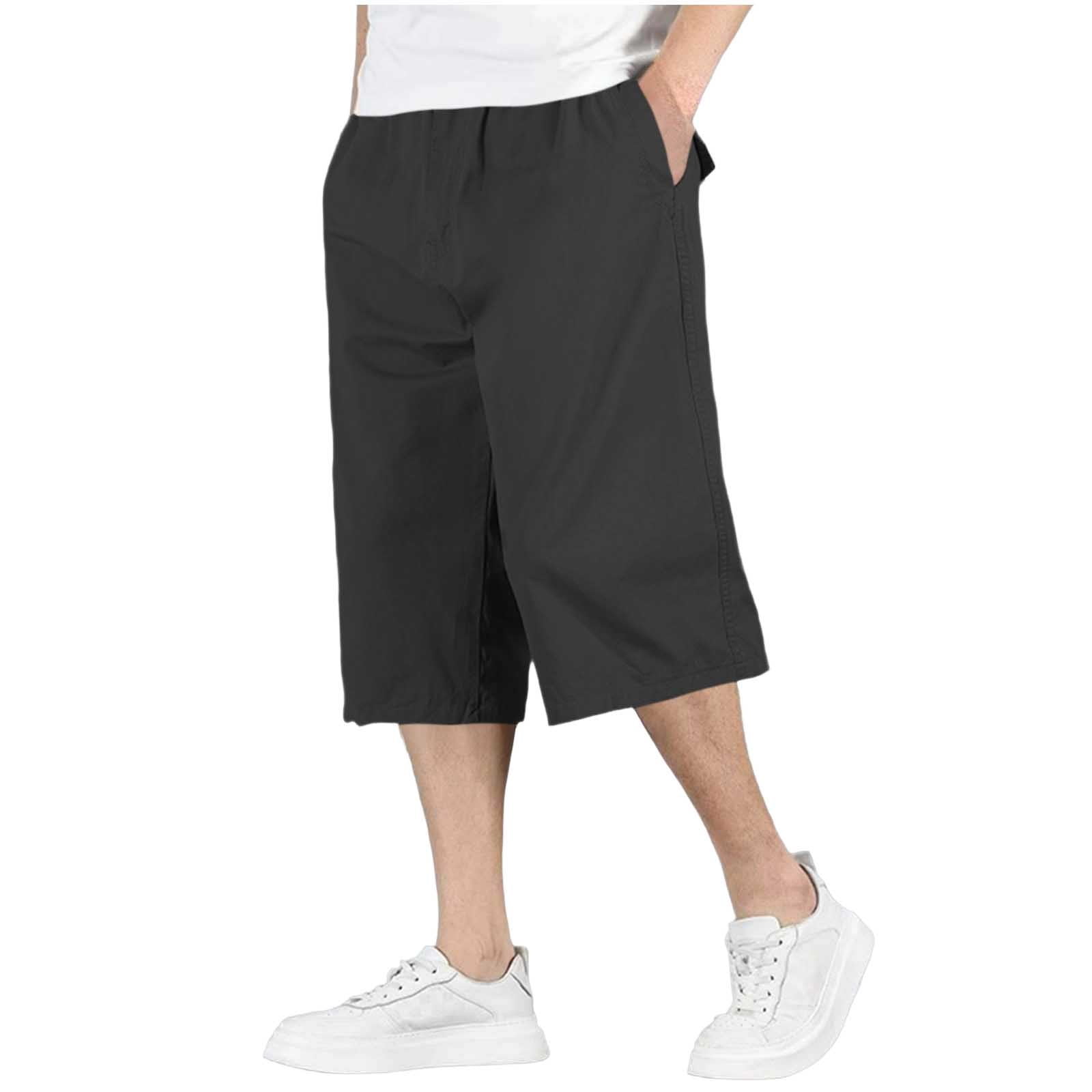 Agkizg Men's Shorts Solid Color Casual Cargo 7 Inch Inseam for Men ...
