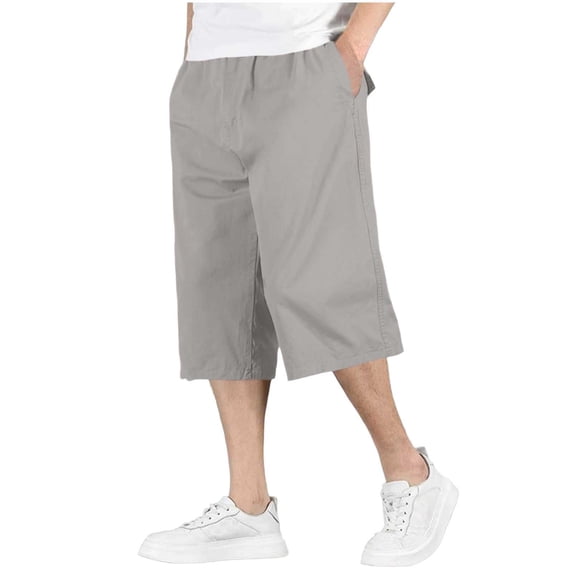 Agkizg Men's Shorts Solid Color Casual Cargo 7 Inch Inseam for Men ...