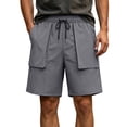 Agkizg Men's Shorts Solid Color Casual Dry Elastic Waistband Zipper ...