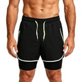 Agkizg Men's Shorts Solid Color Casual Dry Running Fitness Summer ...