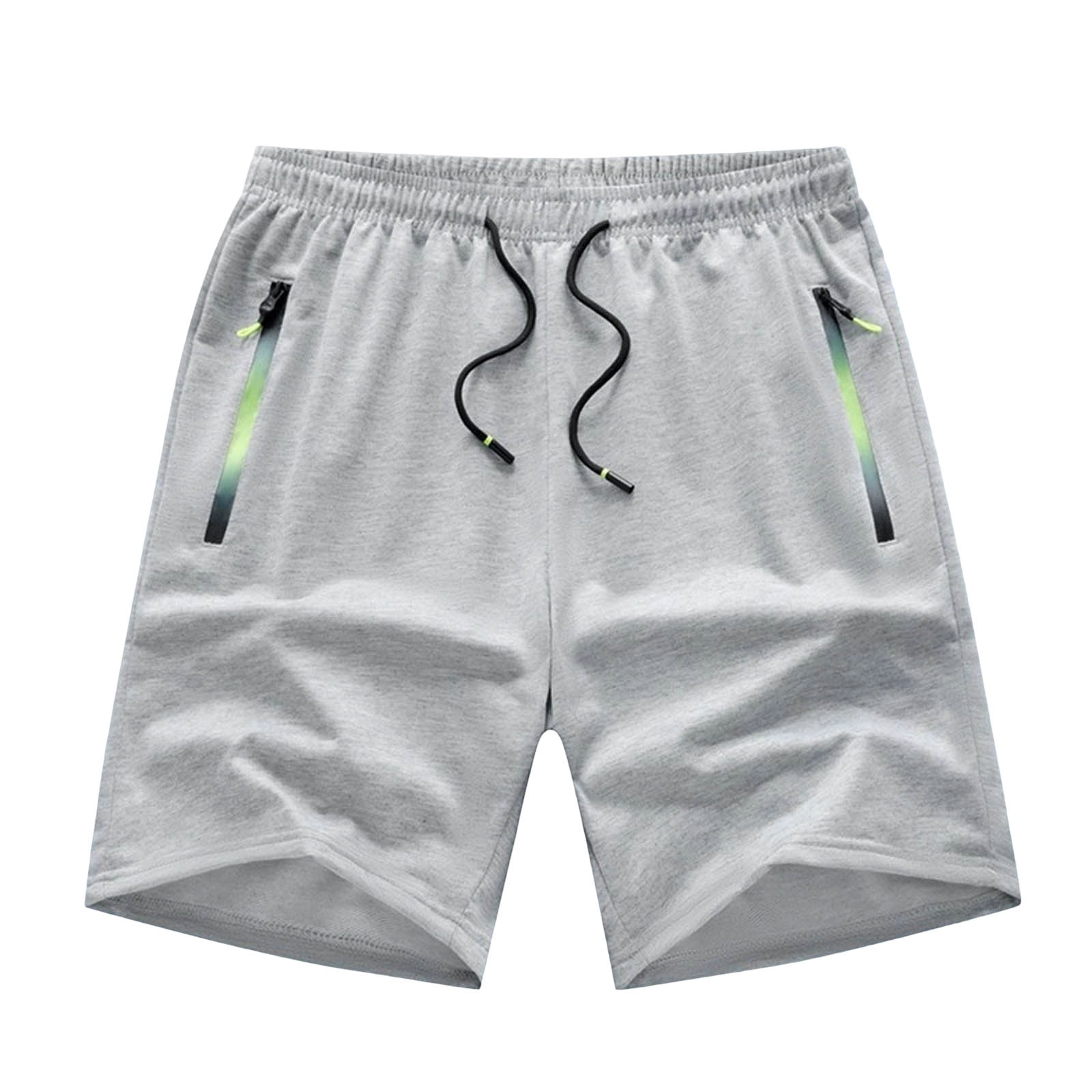 Agkizg Men's Shorts Solid Color Casual Elastic Waistband Drawstring ...
