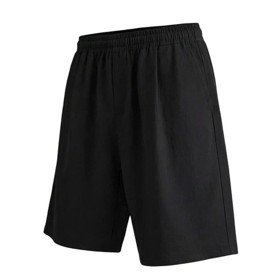 Agkizg Men's Shorts Solid Color Loose Straight Leg Drawstring Closure ...