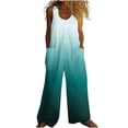Agkizg Pants Jumpsuit for Women Print Jumpsuit Full Length Round-Neck ...