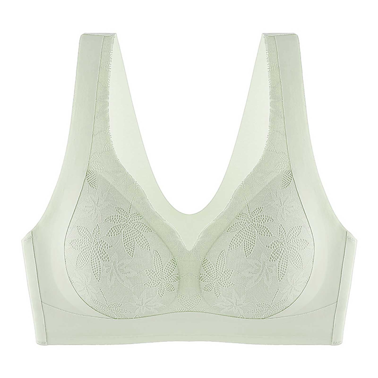 Agkizg Plus Size Lace Wireless Bra,Thin Back Beauty Breathable Bra,Soft ...