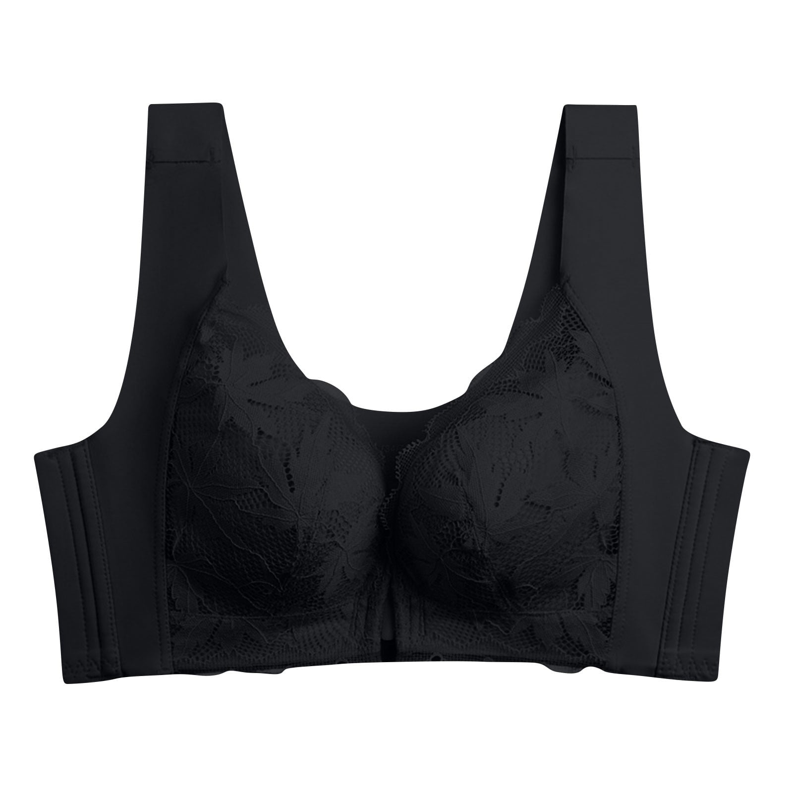 Agkizg Plus Size Lace Wireless Front Closure Bra,Push Up Back Beauty ...