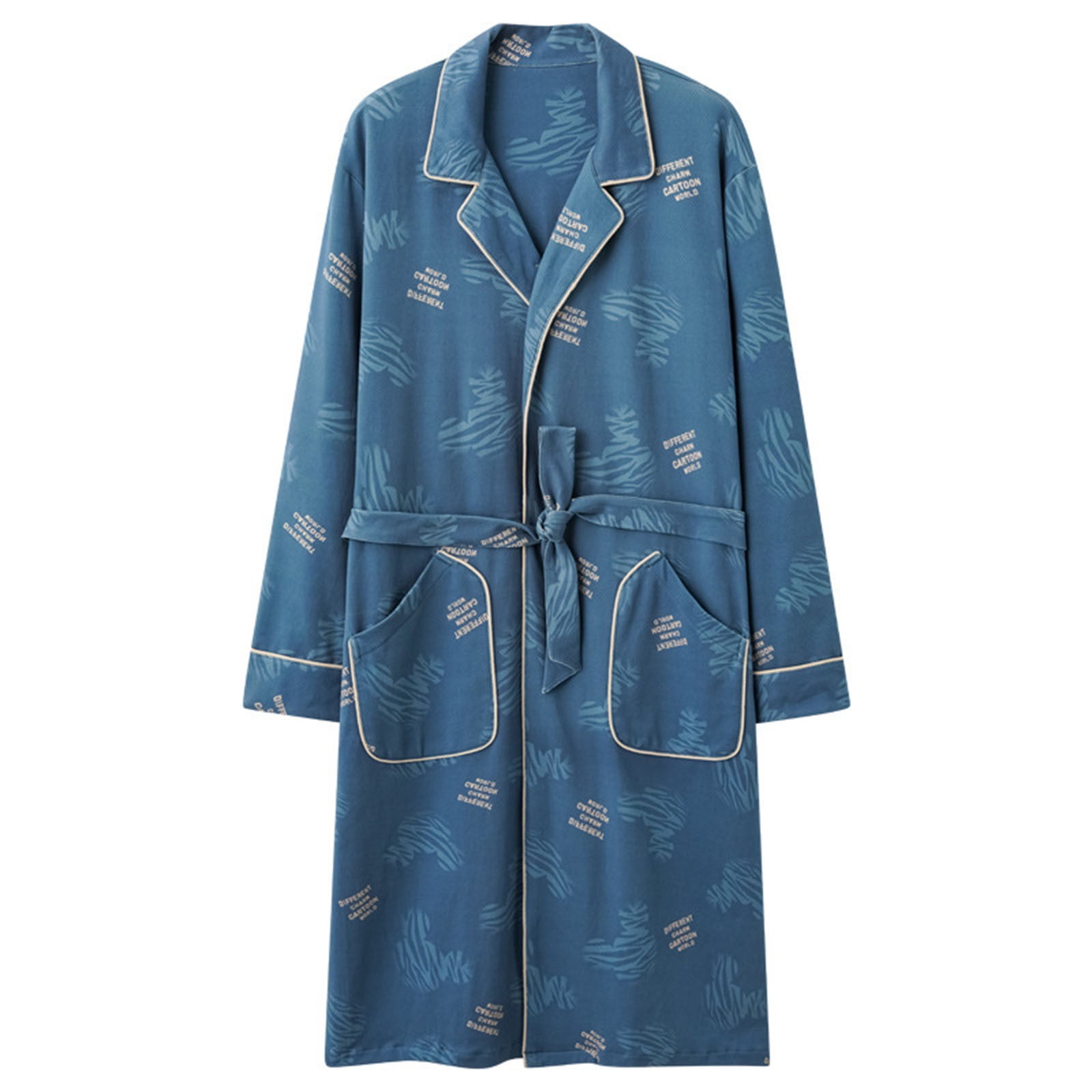 Agkizg Plus Size Men's Cottons Bathrobe,Long Robes for Men's House ...