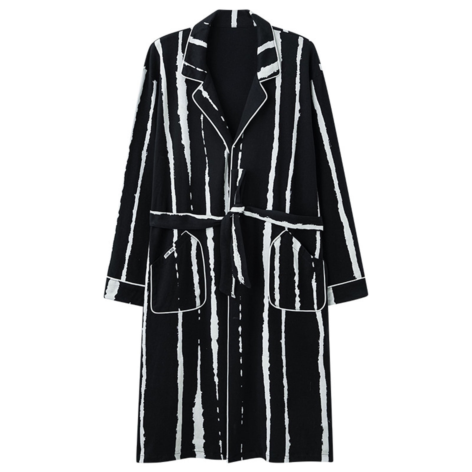 Agkizg Plus Size Men's Cottons Bathrobe,Long Robes for Men's House ...