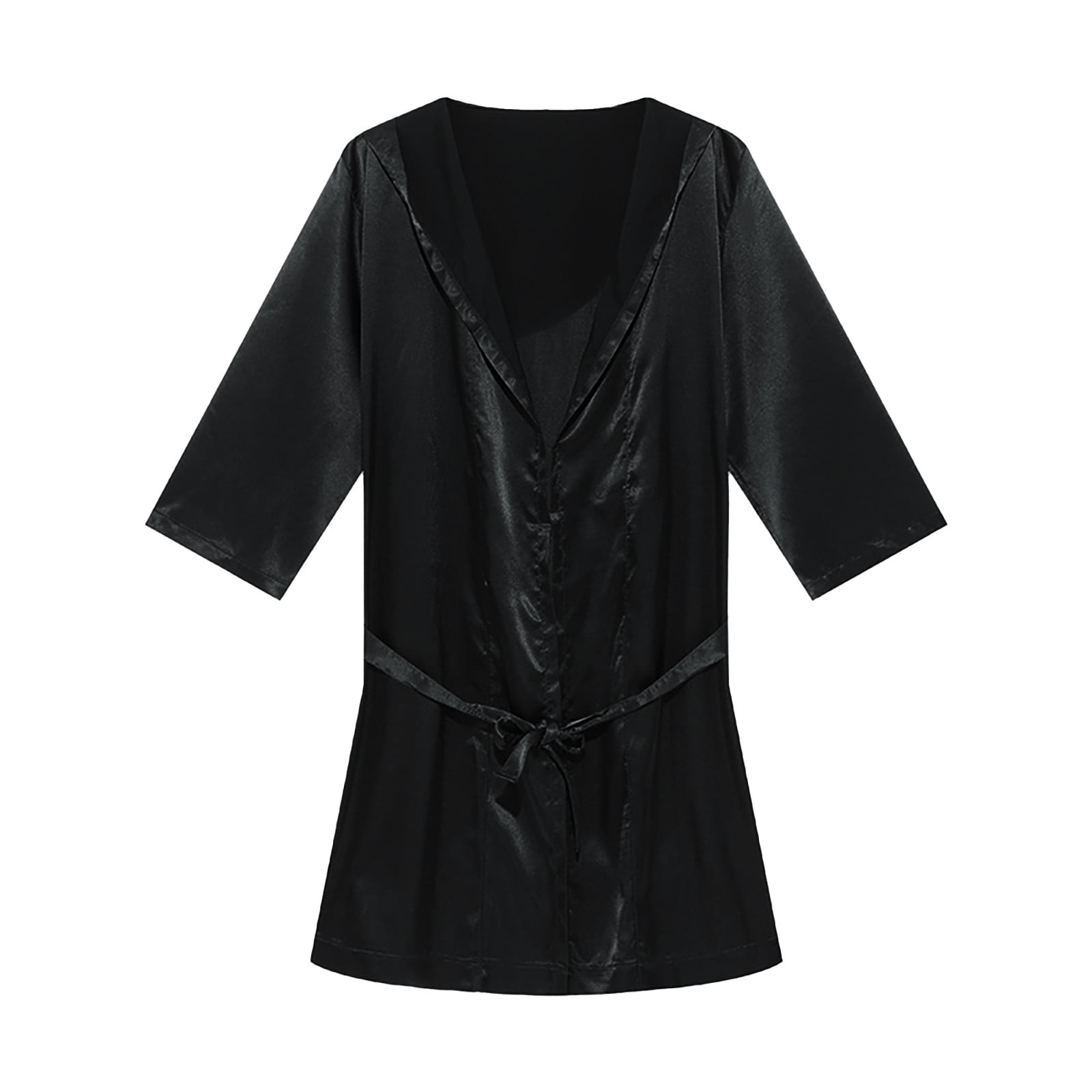 Agkizg Plus Size Men's Silk Satin Bathrobe,Long Robes for Men's House ...