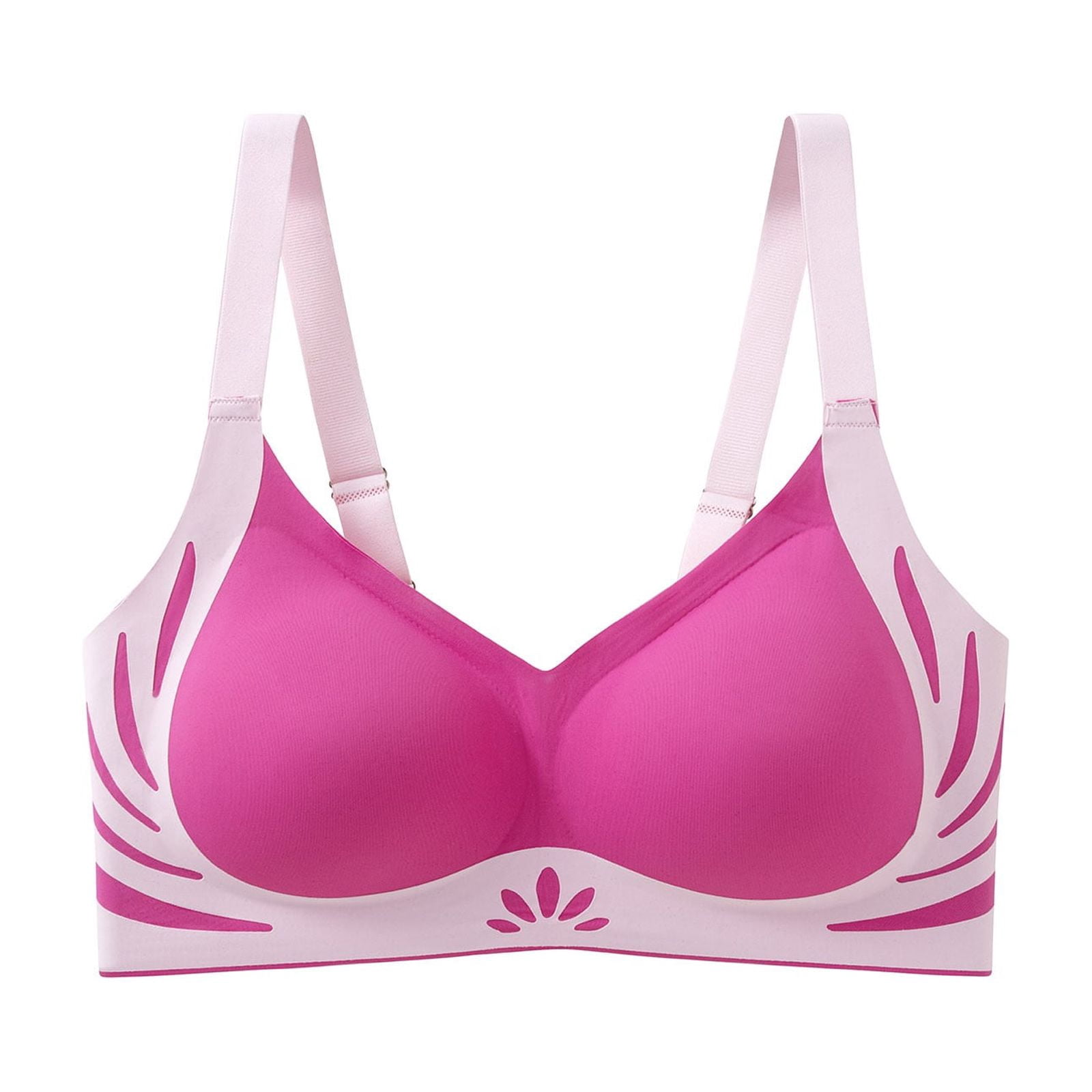 Agkizg Plus Size Sports Bra,Wireless High Stretch Seamless Workout Bra ...
