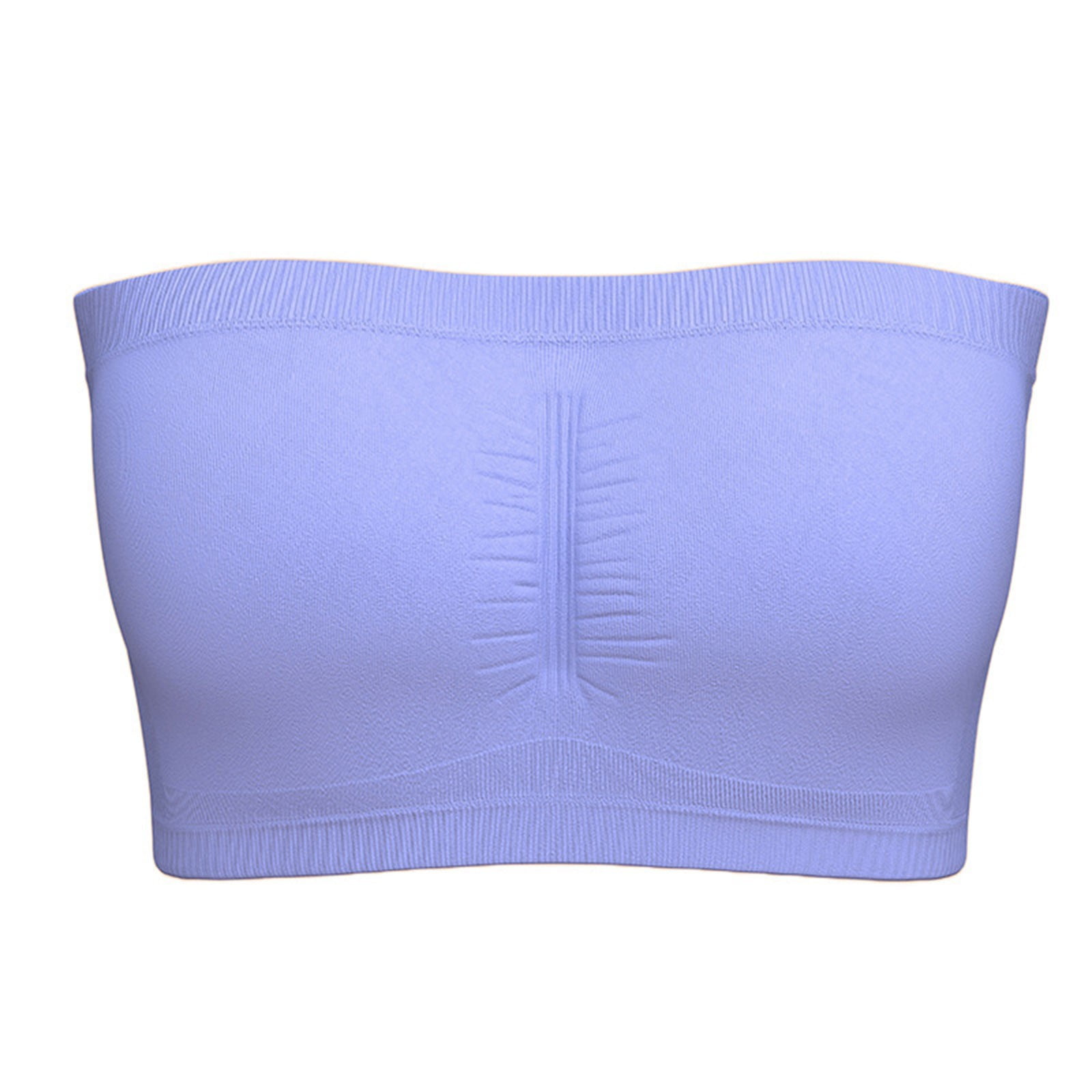 Agkizg Plus Size Strapless Bandeau Bra with Built-in Pads,Elastic ...