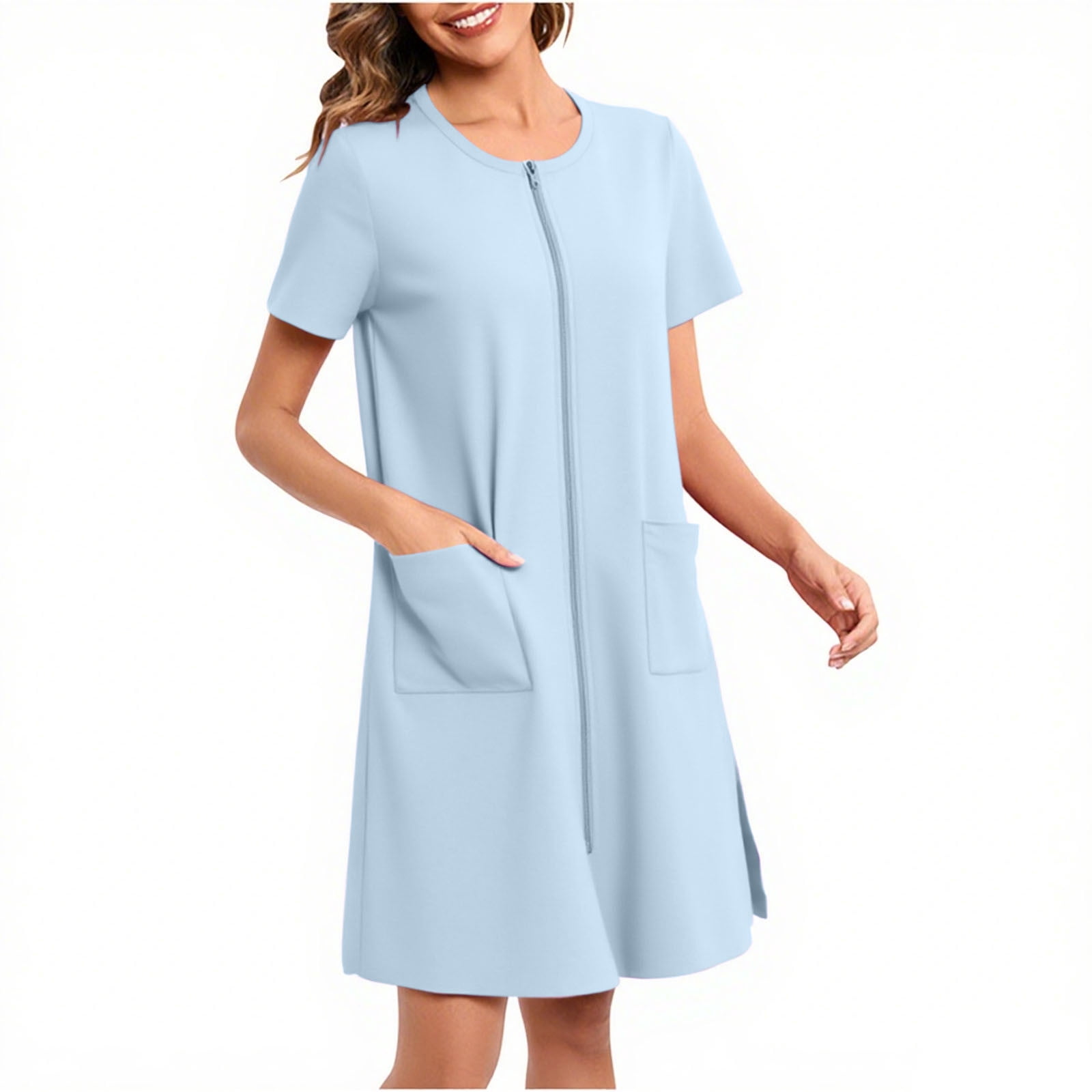 Agkizg Plus Size Women's Cottons Bathrobe,Long Robes for Women's House ...