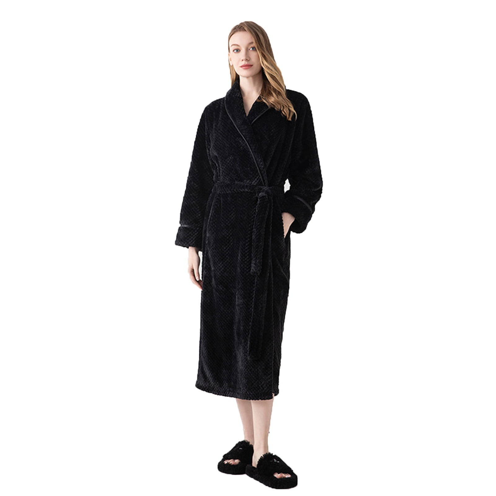 Agkizg Plus Size Women's Fleece Bathrobe,Long Robes for Women's House ...