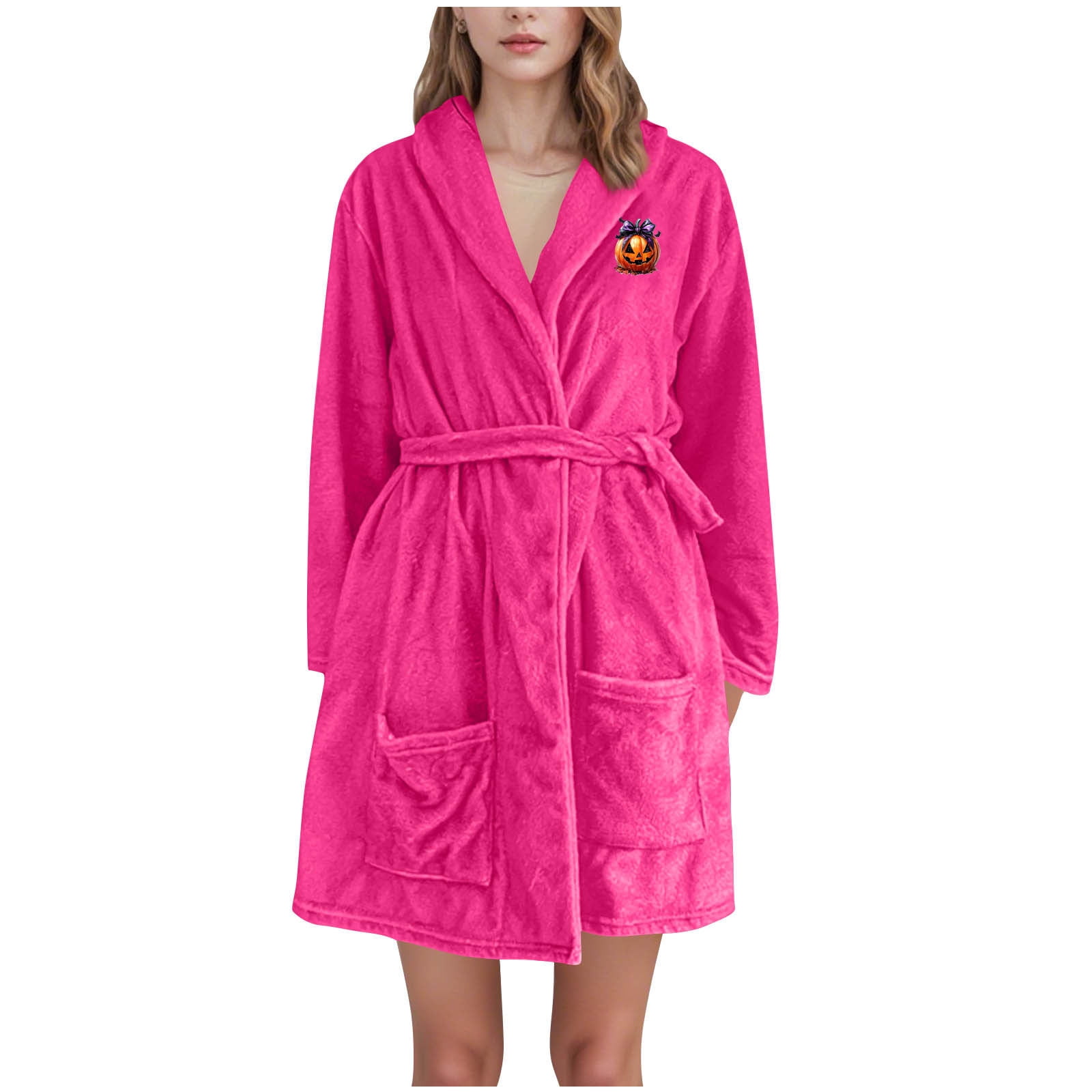 Agkizg Plus Size Women's Fleece Bathrobe,Long Robes for Women's House ...