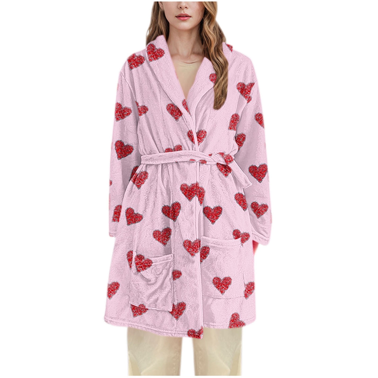 Agkizg Plus Size Women's Fleece Lined Bathrobe,Long Robes for Women's ...