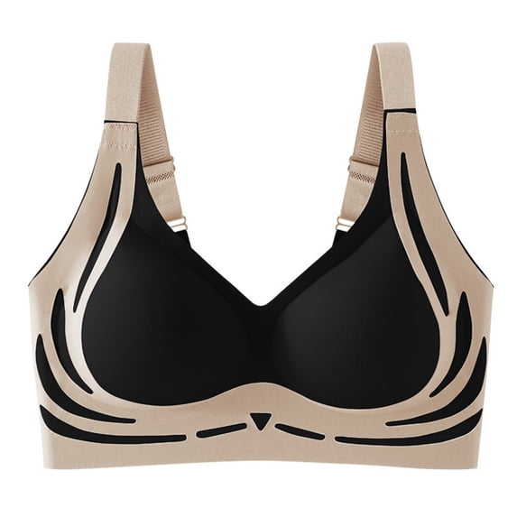 Agkizg Seamless Color Soft Support Daily Bra,Sponge Pad Fixed Cup Bra ...
