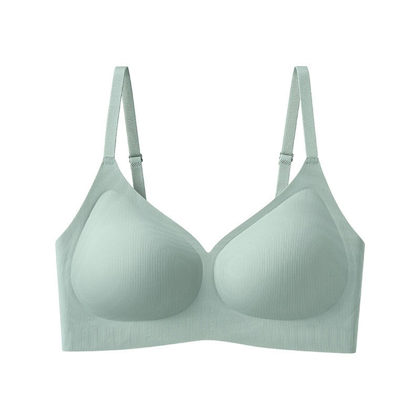 Agkizg Solid Color Seamless Wireless Bra Padded Push Up Lift Soft ...